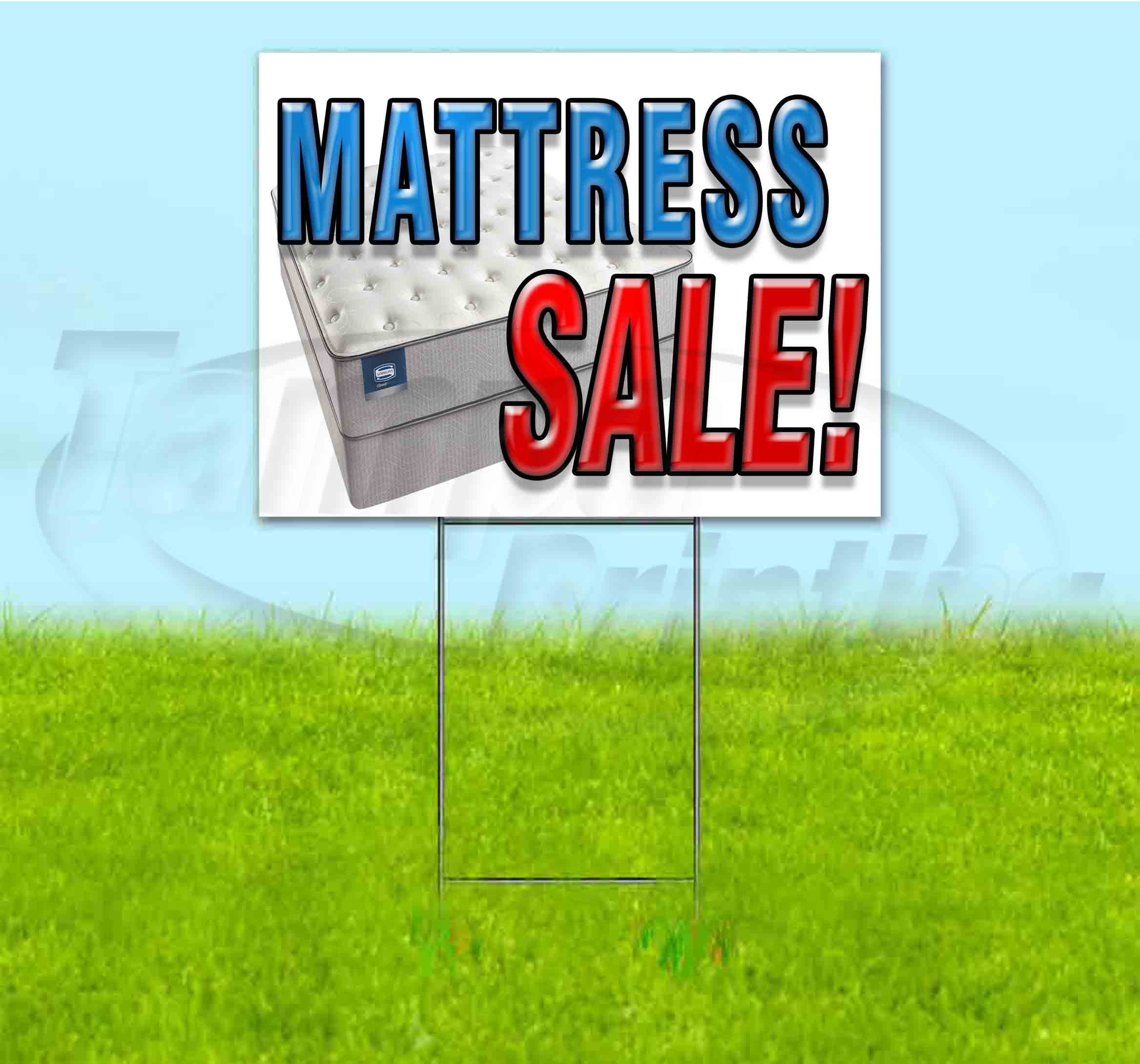 Mattress Sale (18" x 24") Yard Sign, Includes Metal Step Stake ...