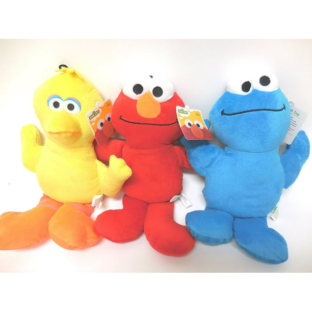 Sesame Street Elmo, Cookie Monster, Big Bird 3 Bedtime Bean Plush Doll ...