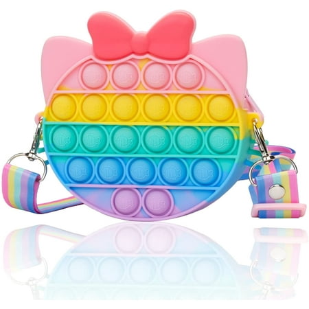 Pop It Purse for Girls Crossbody, Cat Push Rainbow Pop Cute Shoulder ...