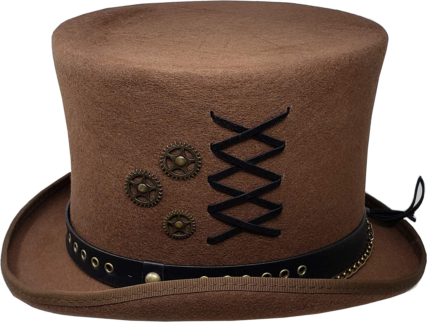 Different Touch 100% Wool Felt Victorian Mad Hatter Steampunk 6" Tall ...