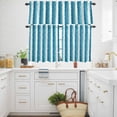 Abstract Blue Stripes Kitchen Curtains Valance and Tier Set Minimalist ...