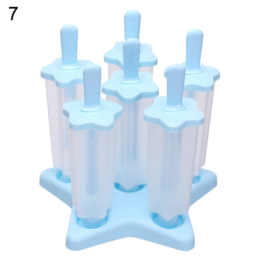 Yoone 6 Cell Plastic Kithcen DIY Frozen Ice Cream Mould Popsicle Maker ...