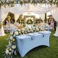 3 Pack Light Blue Rectangle 6Ft Stretch Spandex Fitted Table Covers for ...
