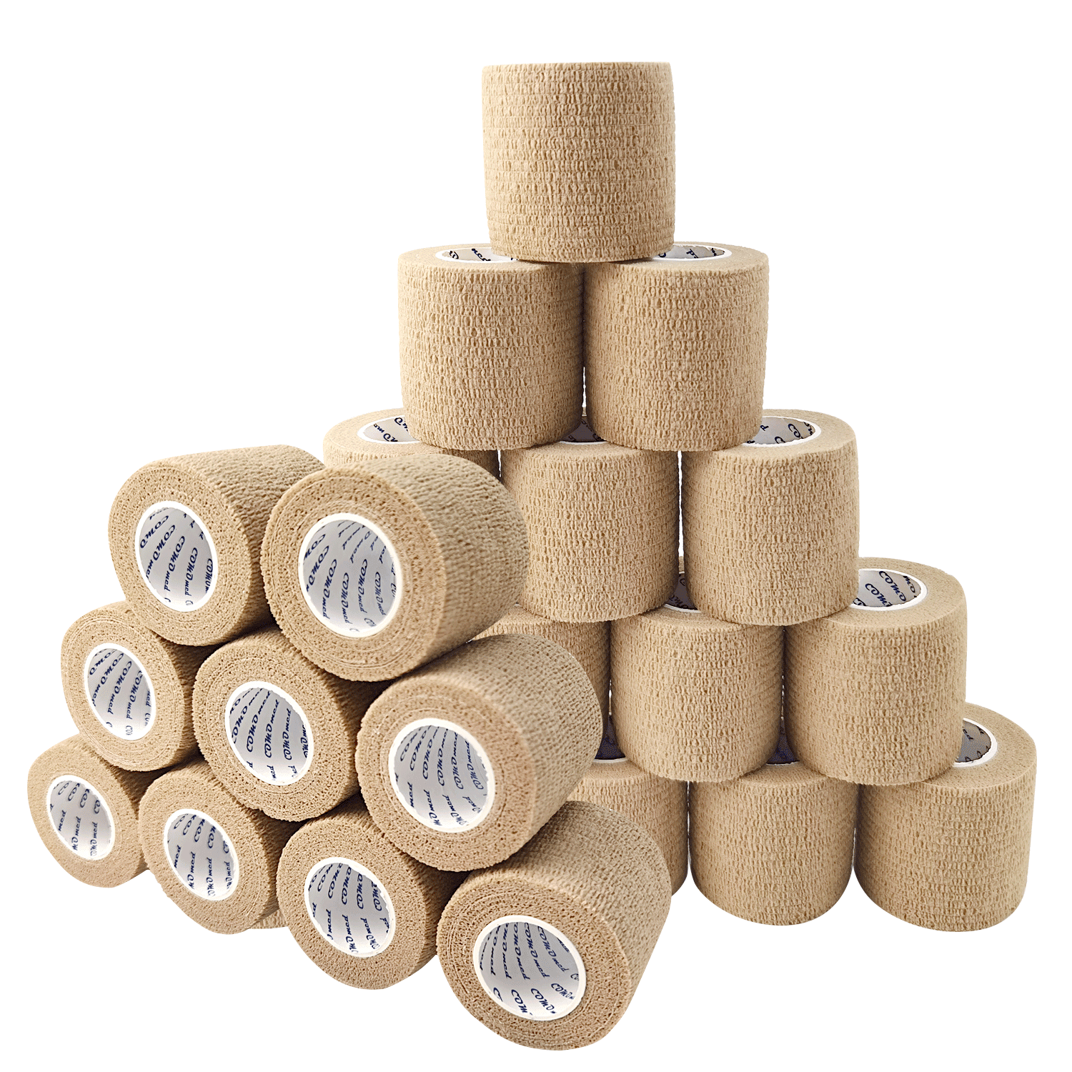 COMOmed 24 Pack,Self Adherent Cohesive Wrap Bandages 2" x 5 yd Cohesive ...