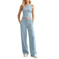 Asgosdo Women Two Piece Pajamas Sets Sleeveless Slim Fit Tank Top and ...