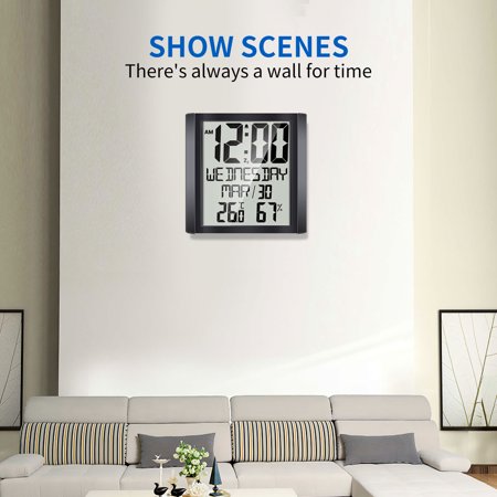 Large Size Square Screen Wall Mounted Clock Big room Number Multiple ...