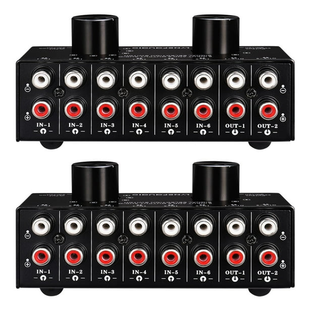 2x Switcher 6 In 2 Out Or 2 In 6 Out Headphone Speaker Switcher Stereo Signal Selection Switcher