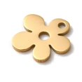201 Stainless Steel Charms Laser Cut Flower Charm Golden 13x12.5x1mm ...