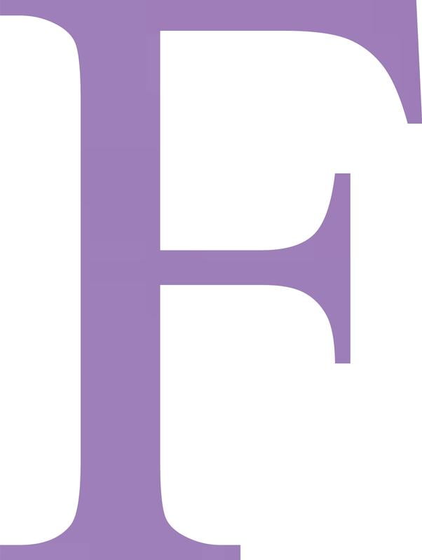 Acrylic Letter F Times, 2'' Tall Lavender Acrylic Sign Letter, Choose ...