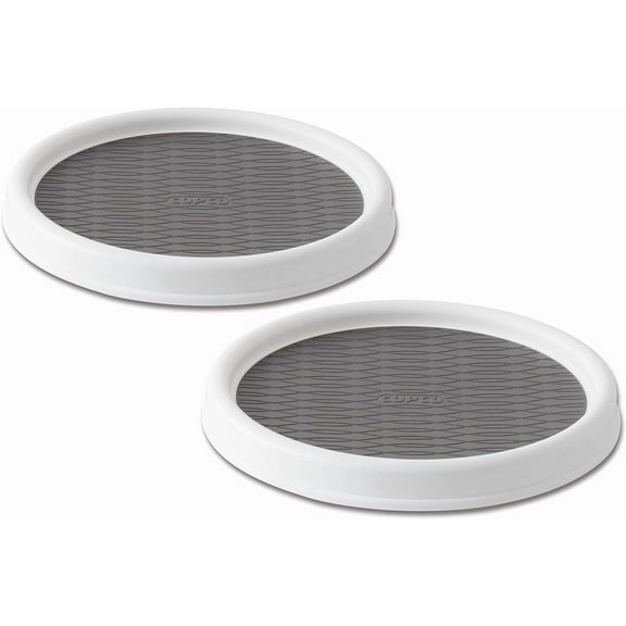 Home Intuition 2-Tier Twin Turntable Non Skid Lazy Susan for Cabinets ...