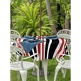 Black Red Round Outdoor Tablecloth with Umbrella Hole Stripe Minimalist ...