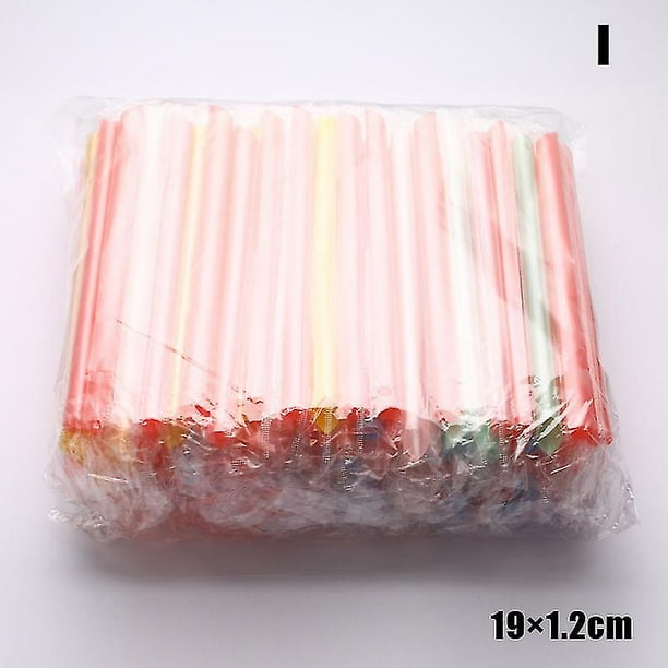 100pcs Plastic Straws Milkshake Wide Disposable Bubble Tea Drinking ...