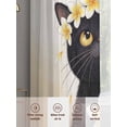 Black Cat Sheer Curtains for Living Room Bedroom Cute Animals Bees ...