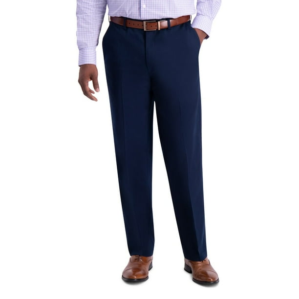 Haggar Mens Haggar Iron Free Premium Khaki Classic Fit Flat Front