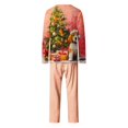 Family Christmas Pajama Set, Long Sleeve Dog Print Top and Orange ...