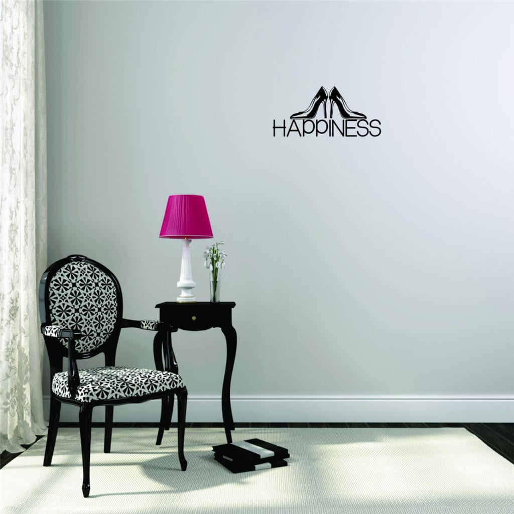 Design With Vinyl Home Wall Decals Shoe Happiness Motivational Wall ...