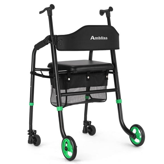 Oasisspace Upright Rollator Walker For Seniors Stand Up With Seat