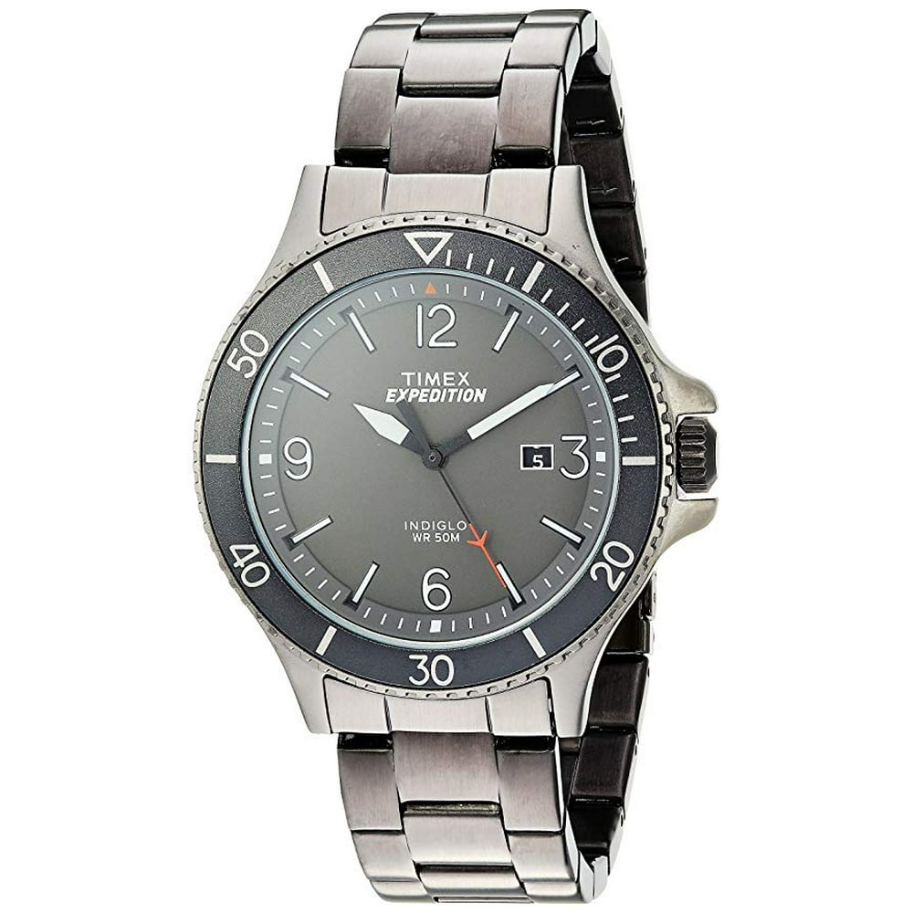 Timex - Men's Expedition Ranger Gray Watch, Stainless Steel Bracelet ...