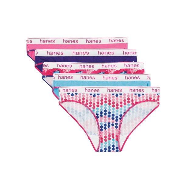 Hanes Hanes Girls Ultimate Sport Microfiber Bikinis 5 Pack 10