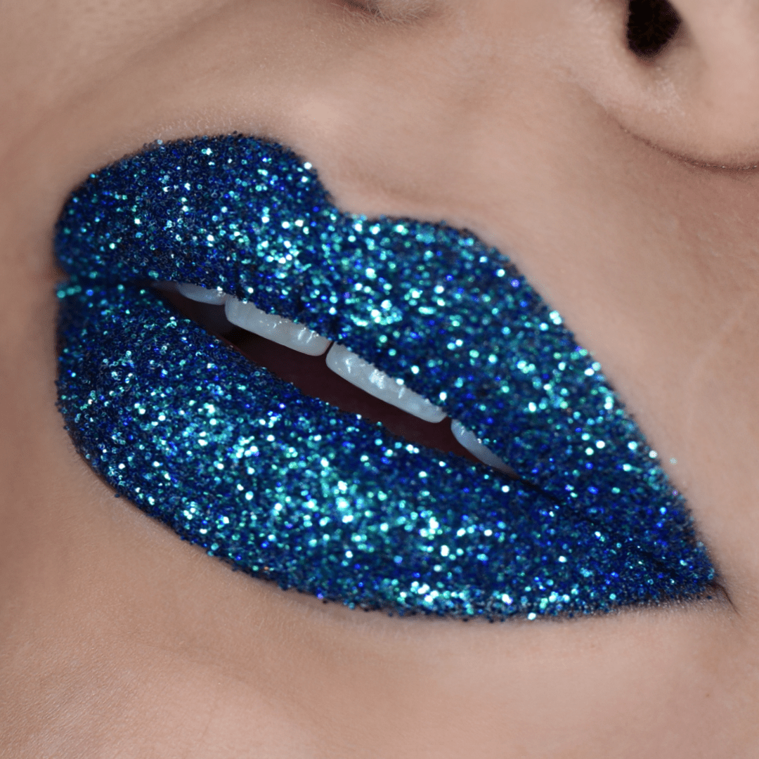 Blue Glitter Lips