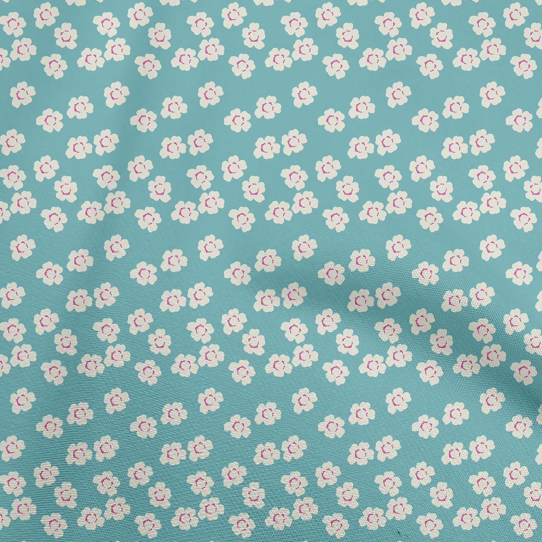 oneOone Velvet Turquoise Blue Fabric Floral Diy Clothing Quilting ...