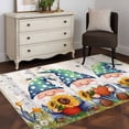 Area Rug 3x5ft Farm Gnomes Love Sunflower Area Rugs Washable Low Pile ...