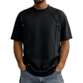 BiZtdJrK Men's Fashion T-Shirt Rivet Design Short Sleeve Crew Neck ...