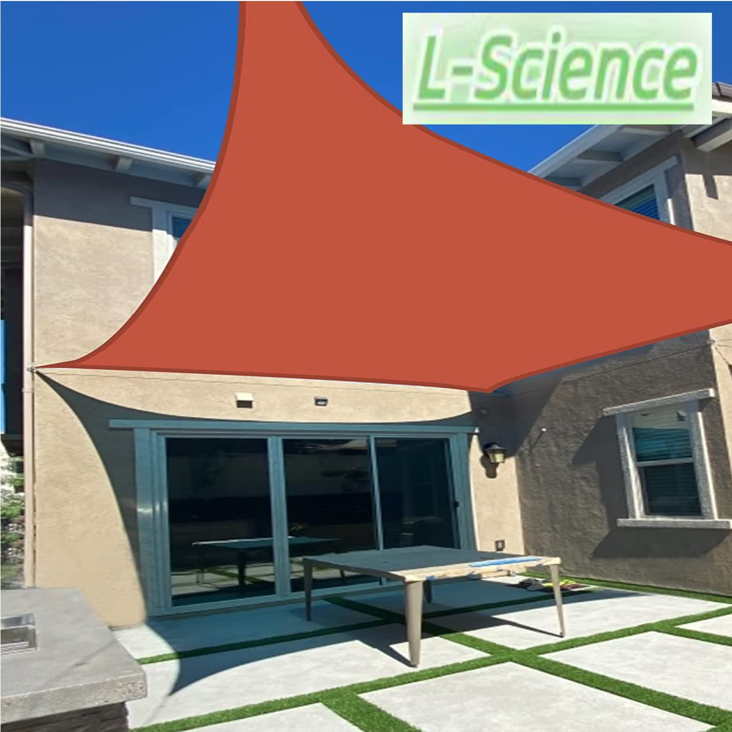 Sun Shade Sail Rectangle UV Block Shade Canopy for Patio Backyard Lawn ...