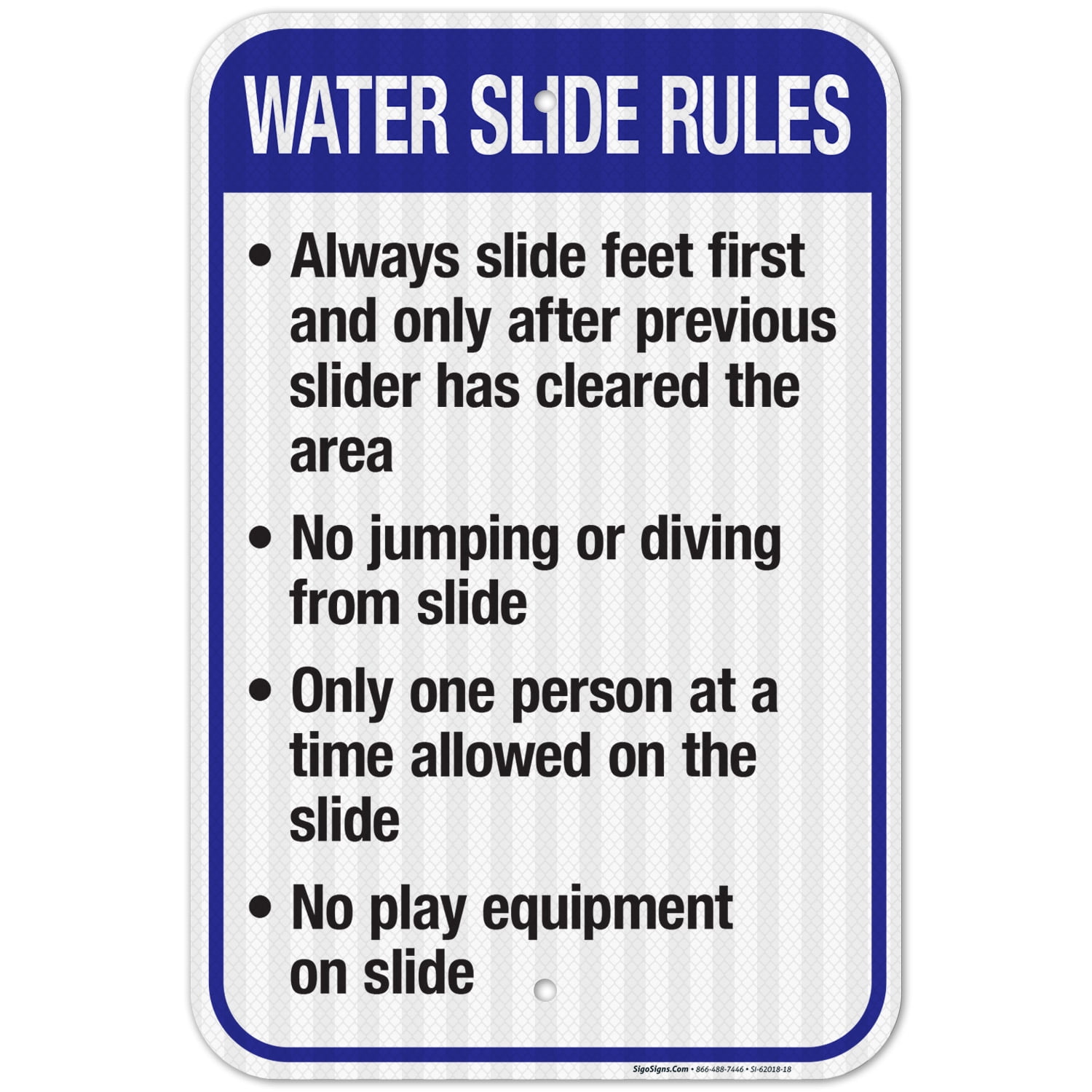 Arkansas Water Slide Rules Sign, Complies With State Of Arkansas Pool ...