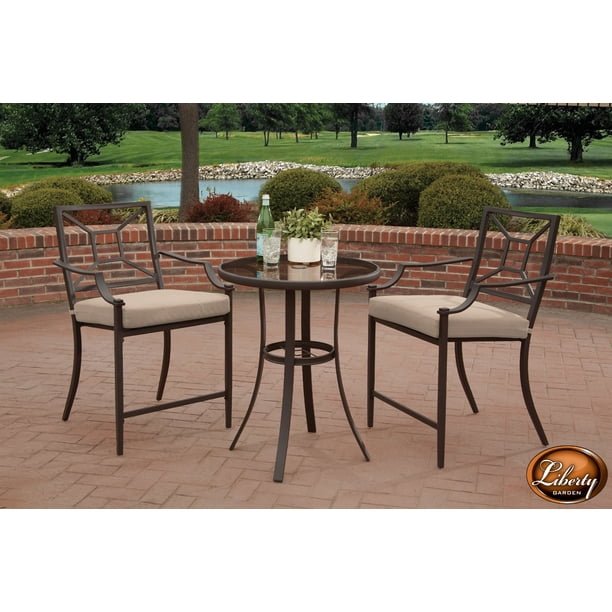 Liberty Garden Patio Laredo 3 Piece Balcony Set, Neutral - Walmart.com