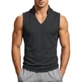 Antinious Men Solid Texture V-Neck Sleeveless Fitness Versatile Casual ...