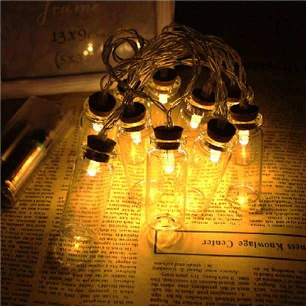 2m Tiny Wishing Bottle 20 Pieces LED Lights String Christmas Tree Wire ...