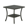 PARKWELL Outdoor Patio Side Tables Brown Wicker Rattan End Table with ...