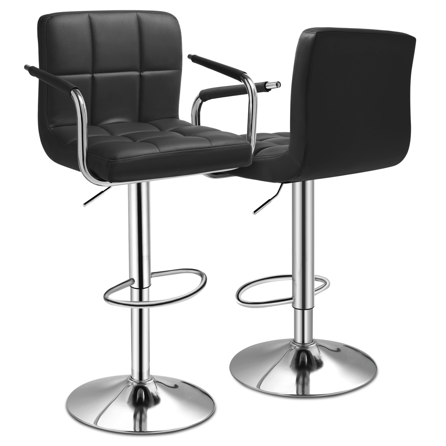 Magshion Swivel Bar Stool Set of 2, Adjustable Counter Height Barstools ...