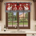 Chefs 2 Panels Kitchen Valance, Food Coffee Cookies Steak Red Black ...