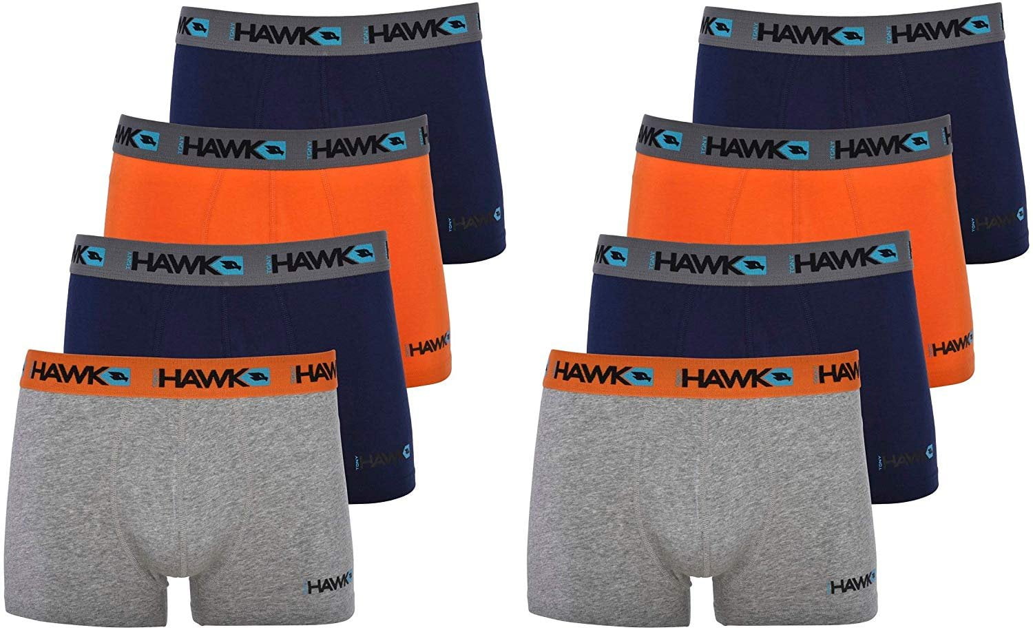 Tony Hawk Men's Boxer Briefs 8-PK Short Leg Trunk Athletic Cotton ...