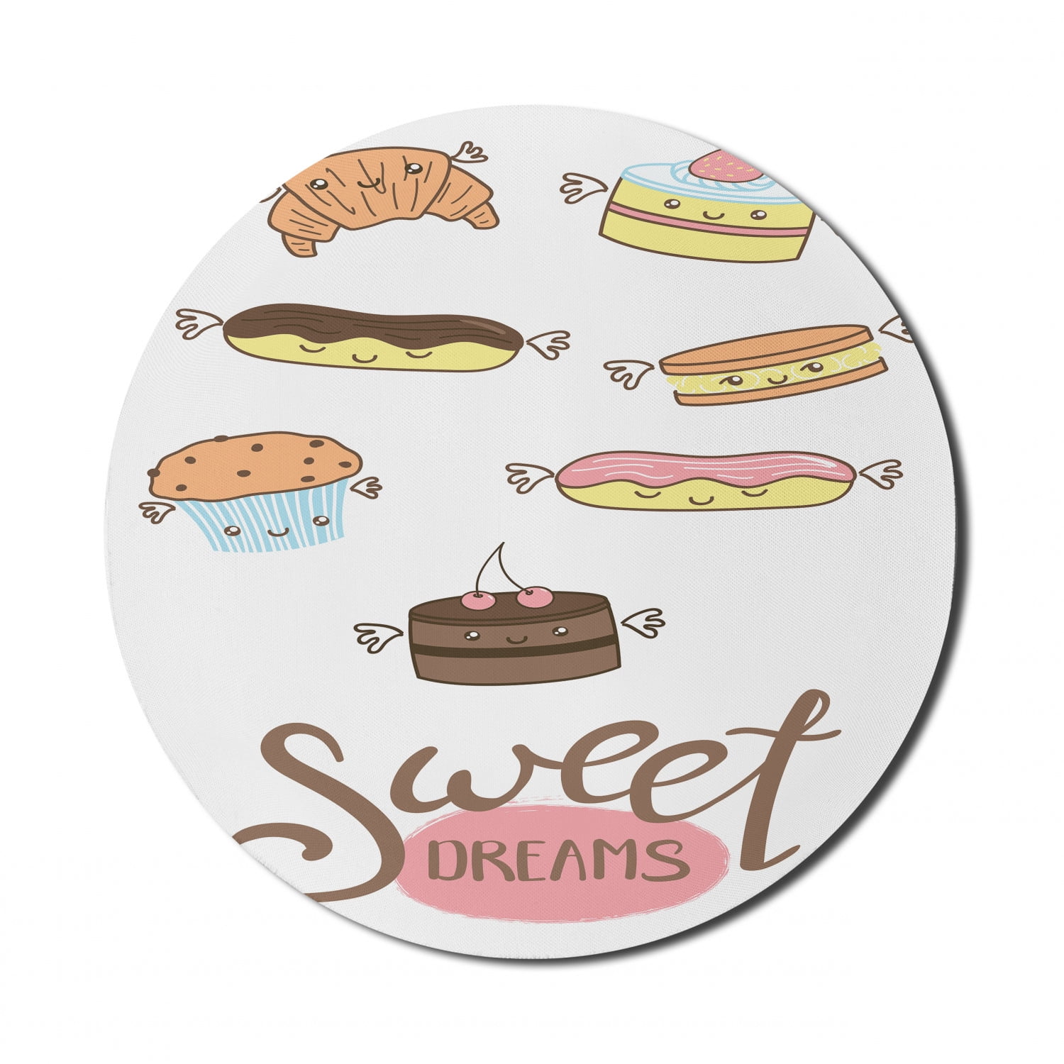 Saying Mouse Pad for Computers, Hand Drawn Sweets Éclair Croissant and ...