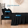 4 Piece Cot Sheet Set Black Solid Size (28 " x 75 "), 100% Egyptian ...
