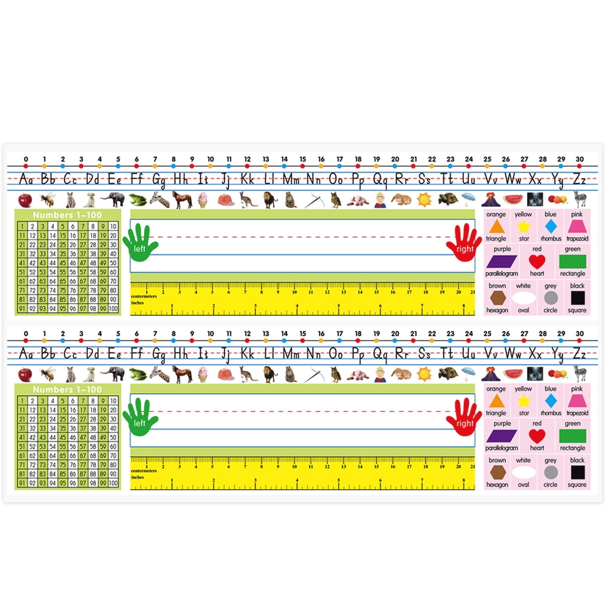 Traditional Manuscript Nameplates Self Adhesive Primary Students Desk ...