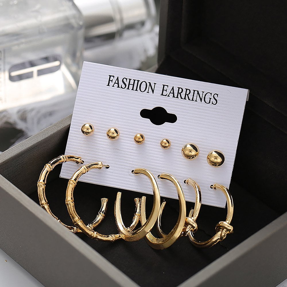 Click here for Generic 6 Pairs Earrings Set For Women Gold Fashio... prices
