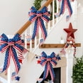 4Th of July Decor Bow for Wreath Red White Blue Stripe Tree Topper Bows ...
