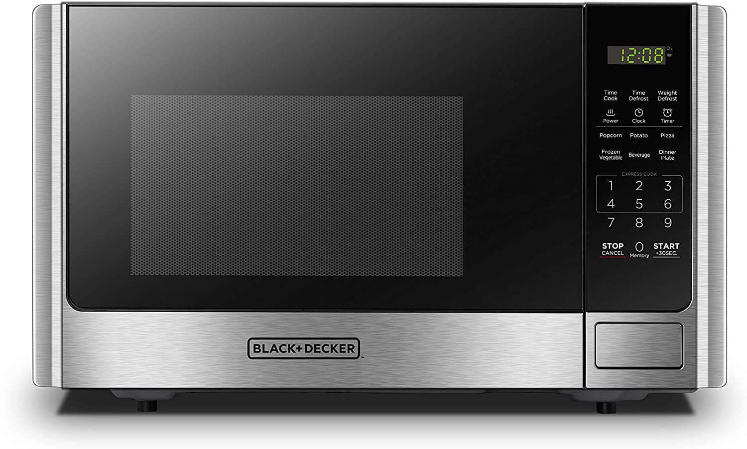 BLACK+DECKER Digital Microwave Oven with Turntable Push-Button Door ...