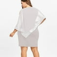 Plus Size Womens Dresses Shoulder Overlay Asymmetric Chiffon Strapless
