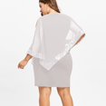 Plus Size Womens Dresses Shoulder Overlay Asymmetric Chiffon Strapless