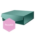 PKGSMART Extra Large Gift Box with Lid, 16.3x14.2x5 inches, Green ...