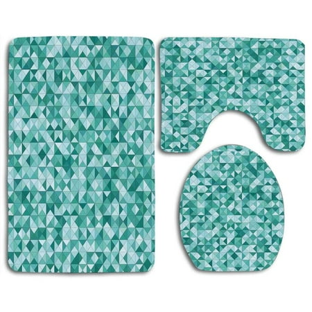XDDJA Teal Triangle Mosaic Polygon Shapes Shadows Effect 3 Piece ...