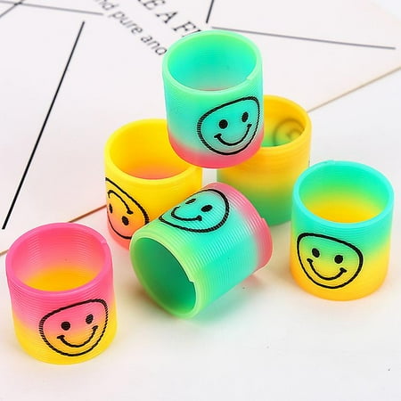 Assorted Color Mini Rainbow Smiley Face 3.5 Cm Springs Slinky Juggle ...