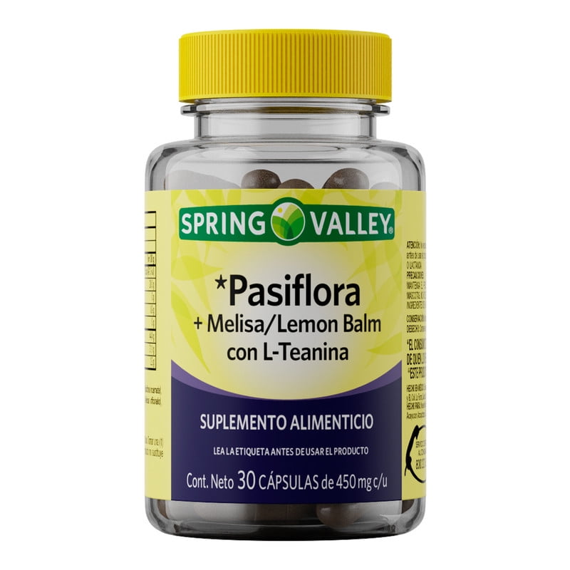 Pasiflora + Melisa Spring Valley 450mg 30 capsulas | Walmart en línea