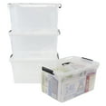 Buyitt 4-Pack 18 L Plastic Storage Latch Boxes with Lids, Clear ...