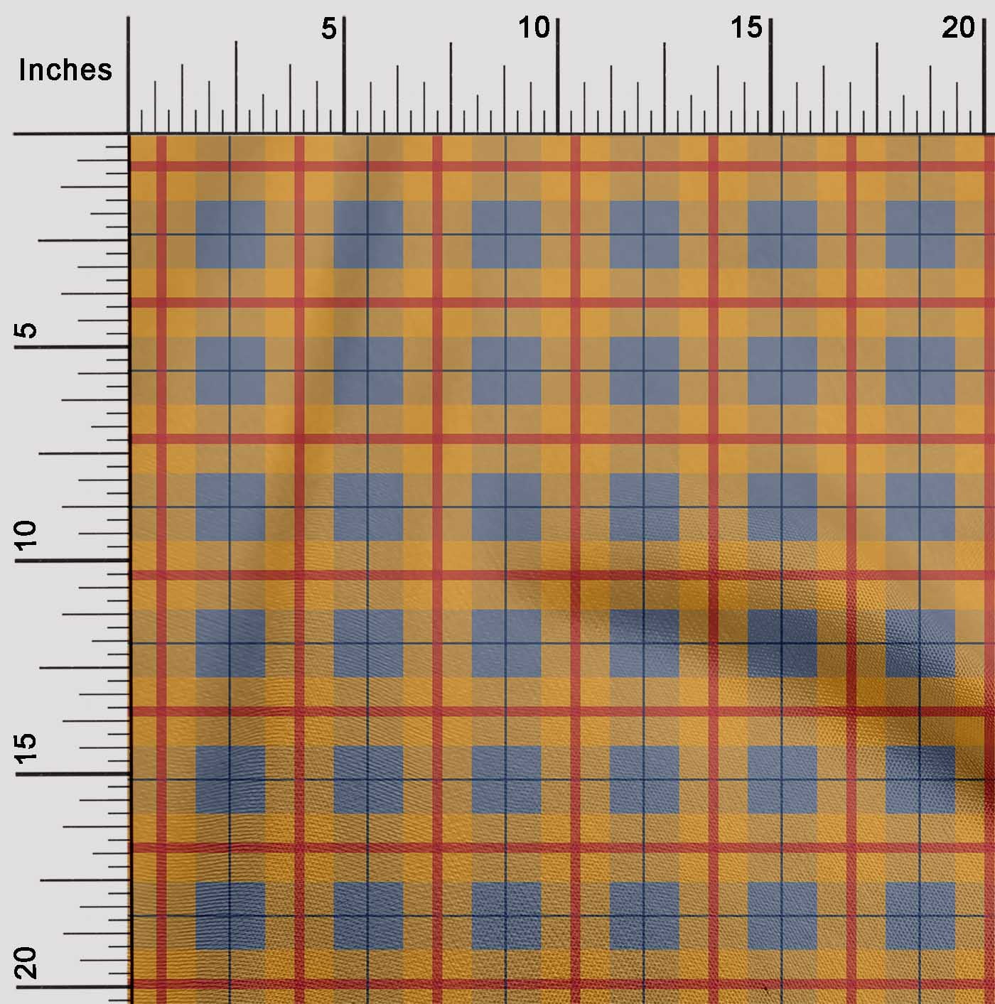 oneOone Cotton Silk Fabric Madras Check Printed Fabric 1 Yard 42 Inch ...